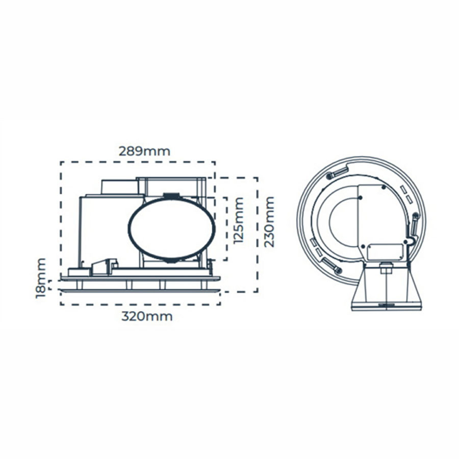Atom Lighting Gust Exhaust Fan Ducted High Velocity with Round White ...