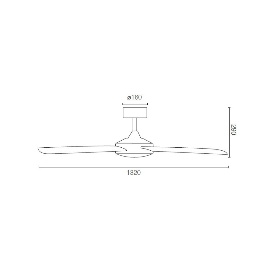 Brilliant Lighting Tempest DC Ceiling Fan 1320mm Moulded ABS White | Cetnaj